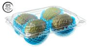 China 4 Piece Avocado Fruit Packaging Container Disposable Transparent Clamshell 200x175x65mm for sale