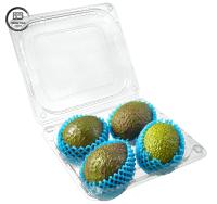 China 4 Piece Avocado Fruit Packaging Container Disposable Transparent Clamshell 200x175x65mm for sale