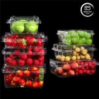 China Grapes Lychees & Cherries PET Clamshell Food Containers Transparent Plastic Boxes for sale