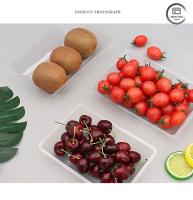 China Transparent Disposable Fruit and Vegetable Tray Flat Bottom Plastic Packaging for Fresh Produce for sale