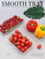 China Transparent Disposable Fruit and Vegetable Tray Flat Bottom Plastic Packaging for Fresh Produce for sale