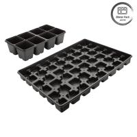 China 128 Cell PS Plastic Seedling Tray 0.8mm 1.0mm Thick Vegetable Nursery Germination Tray for sale