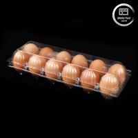 China 12-Slot PET Egg Blister Tray 295x105x65mm Durable Disposable Plastic Grid Tray with Cover for sale