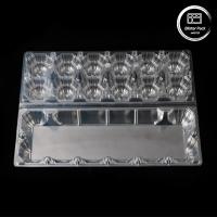 China 12-Slot PET Egg Blister Tray 295x105x65mm Durable Disposable Plastic Grid Tray with Cover for sale