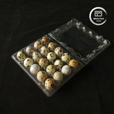 China Clear PET Plastic Egg Trays with Lid 20 24 30 Cells for Quail Eggs Disposable Packaging for sale