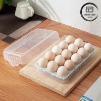 China Stackable Transparent Plastic Egg Holder With Lid 10/15 Grids Refrigerator Safe Plastic Containers For Kitchen for sale