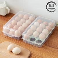 China Stackable Transparent Plastic Egg Holder With Lid 10/15 Grids Refrigerator Safe Plastic Containers For Kitchen for sale