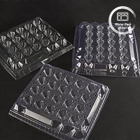 China PET Plastic Egg Tray 30 Hole Cartons S M L Sizes with Paper Bottom for sale