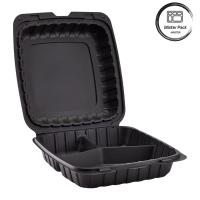 China 3 Compartment Thermoforming Plastic Take Out Container Square For Fast Food / Hot Meals for sale