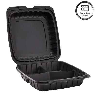 China 3 Compartment Thermoforming Plastic Take Out Container Square For Fast Food / Hot Meals for sale