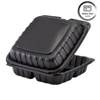 China 3 Compartment Thermoforming Plastic Take Out Container Square For Fast Food / Hot Meals for sale