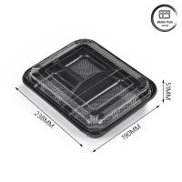 China Microwave Safe Disposable Plastic Food Containers 3 Compartment Clear Takeaway Packaging for sale