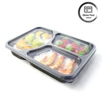 China Customizable PET Disposable Plastic Food Containers Multi Grid Thickened Leak Proof Square for sale