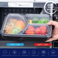 China Customizable PET Disposable Plastic Food Containers Multi Grid Thickened Leak Proof Square for sale