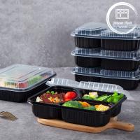 China Customizable PET Disposable Plastic Food Containers Multi Grid Thickened Leak Proof Square for sale