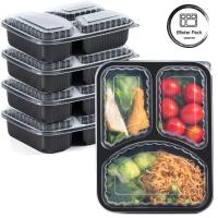 China Customizable PET Disposable Plastic Food Containers Multi Grid Thickened Leak Proof Square for sale