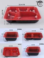 China Eco Friendly 3 Compartment Bento Box Disposable  PP Plastic Microwave And Refrigerator Safe for sale