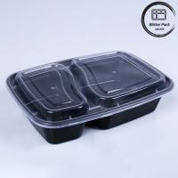 China Two Compartment Biodegradable Takeaway Containers Plastic Bento For Fast Food for sale