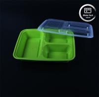 China 3 Compartment Disposable Plastic Food Containers Ideal for Meal Prep and Takeout for sale