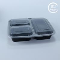 China 3 Compartment Disposable Plastic Food Containers Ideal for Meal Prep and Takeout for sale