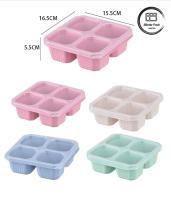 China Reusable 4 Compartment Lunch Box / Bento Snack Boxes For School And Picnics for sale