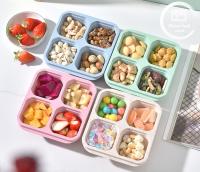 China Reusable 4 Compartment Lunch Box / Bento Snack Boxes For School And Picnics for sale