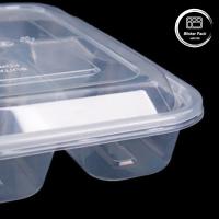 China 6 Compartment Disposable Transparent Plastic Bento Box Meal Prep Container for Hotels Events for sale