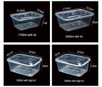China 6 Compartment Disposable Transparent Plastic Bento Box Meal Prep Container for Hotels Events for sale