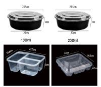 China 6 Compartment Disposable Transparent Plastic Bento Box Meal Prep Container for Hotels Events for sale