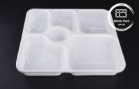 China Microwavable Plastic Take Out Boxes with 2, 3, 4, 6 Compartments Black Rectangular Disposable Meal Containers for sale