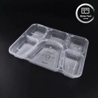 China Microwavable Plastic Take Out Boxes with 2, 3, 4, 6 Compartments Black Rectangular Disposable Meal Containers for sale
