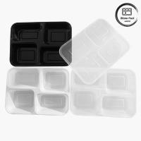 China Multi Compartment Disposable Plastic Meal Box 1 to 5 Sections Microwavable Food Container for sale