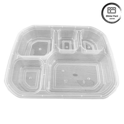 China Multi Compartment Disposable Plastic Meal Box 1 to 5 Sections Microwavable Food Container for sale
