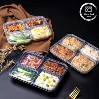 China 4 Compartment Disposable Plastic Bento Box for Hotel Restaurant Takeout Meal Prep 4 Section for sale