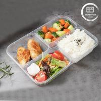 China 4 Compartment Disposable Plastic Bento Box for Hotel Restaurant Takeout Meal Prep 4 Section for sale