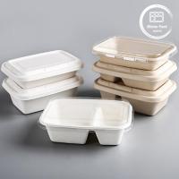 China Square Eco Friendly Biodegradable Sugarcane Pulp Lunch Box 100% Compostable 500ml for sale