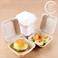 China Blister Eco Compostable Clamshell 3 Compartment Disposable Lunch Box Sugarcane Bagasse for sale