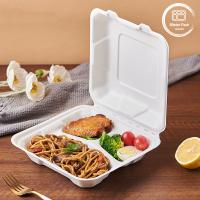 China PFAS Free Compostable Clamshell Lunch Box Fuling Biodegradable Bagasse Pulp Fast Food for sale