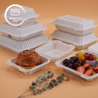 China Eco Friendly 9x6 PPMF Clamshell Takeout Containers Disposable White Hinged Foam Food Boxes for sale