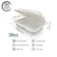 China Eco Friendly 9x6 PPMF Clamshell Takeout Containers Disposable White Hinged Foam Food Boxes for sale