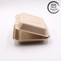 China Biodegradable Sugarcane Bagasse 9x6 Clamshell Lunch Box Eco Friendly Take Out Food Container for sale