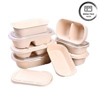 China Biodegradable 2 Compartment Sugarcane Bagasse Bento Box 100% Compostable Takeaway Food Container for sale