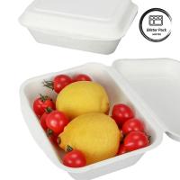 China 9 Inch Biodegradable Sugarcane Bagasse Clamshell Lunch Box for Burgers and Bakery Takeaway for sale