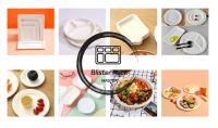 China Biodegradable 3 Compartment Sugarcane sugarcane lunch box with Clear Lid  Paper Pulp Tableware for sale