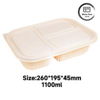 China Eco Friendly Corn Starch Disposable Lunch Boxes Biodegradable Food Containers for sale
