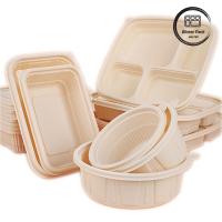 China Eco Friendly Corn Starch Disposable Lunch Boxes Biodegradable Food Containers for sale