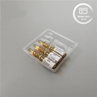 China Custom Clear PETG Plastic Blister Ampoule Tray for 1ml Vials Medical Packaging for sale
