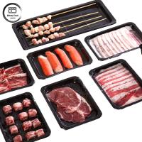 China Custom Disposable Black Plastic Meat Trays 200-1000 Pcs PP Food Packaging for sale