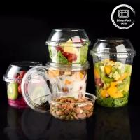 China Round Salad Containers 16oz 500ml BPA-Free Leakproof 117mm Diameter Custom Logo Printing for sale