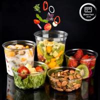 China Round Salad Containers 16oz 500ml BPA-Free Leakproof 117mm Diameter Custom Logo Printing for sale